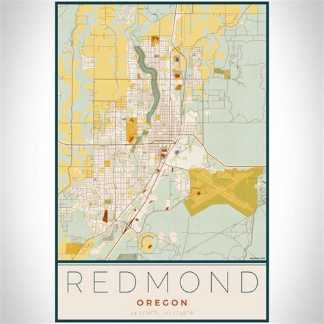 Redmond Oregon Map Print In Woodblock — Jace Maps
