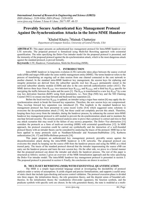 provably secure authenticated key management protocol against de synchronization attacks in the
