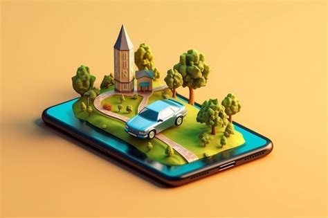 Premium Photo Mobile Direction Navigation Location Position Point Map Phone Travel Gps