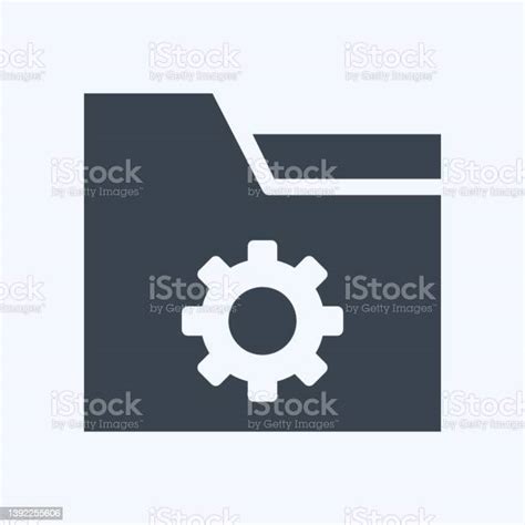 아이콘 폴더 설정 사용자 인터페이스 기호에 적합합니다 글리프 스타일 편집 가능한 간단한 디자인 디자인 템플릿 벡터 간단한 기호 그림 가득 찬에 대한 스톡 벡터 아트 및 기타