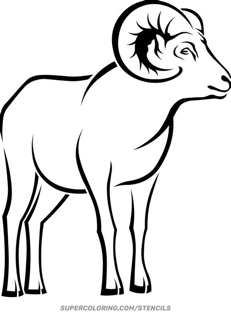 Stencil Of Ram Free Printable Papercraft Templates