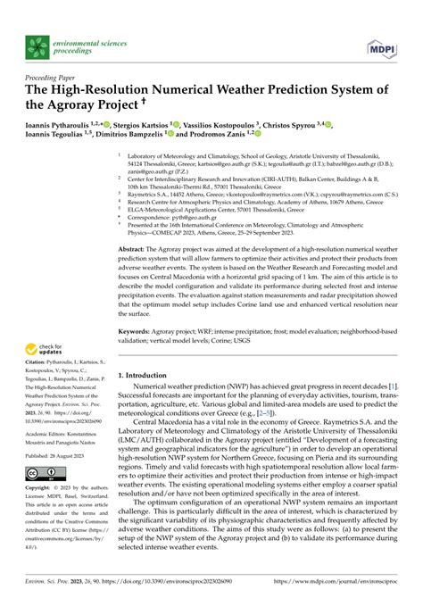 Pdf The High Resolution Numerical Weather Prediction System Of The Agroray Project