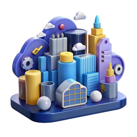 Abstract Cityscape 3d Model Of Urban Infrastructure 56408065 Png