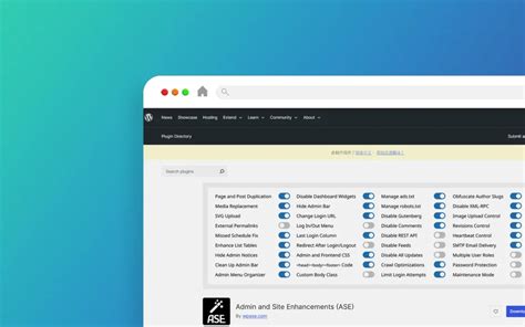 Admin And Site Enhancements 外掛程式 網站部落格 Blog ️‍ Tw