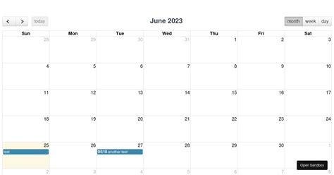 Vue Fullcalendar Example Codesandbox