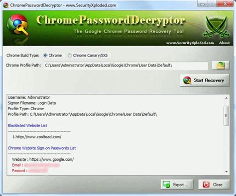 Download Chrome Password Decryptor V51 Freeware Afterdawn