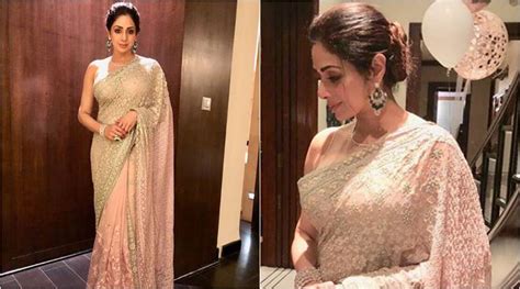Sridevi Defines Timeless Elegance In A Pink Tarun Tahiliani Sari