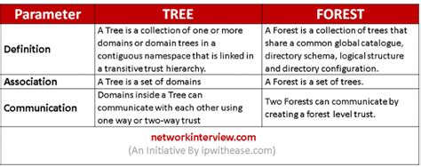 Difference Between Tree And Forest In Active Directory Network Interview