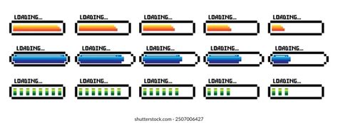 Pixel Art 8 Bit Loading Bar Concept Stock Vector Royalty Free 2464669151 Shutterstock