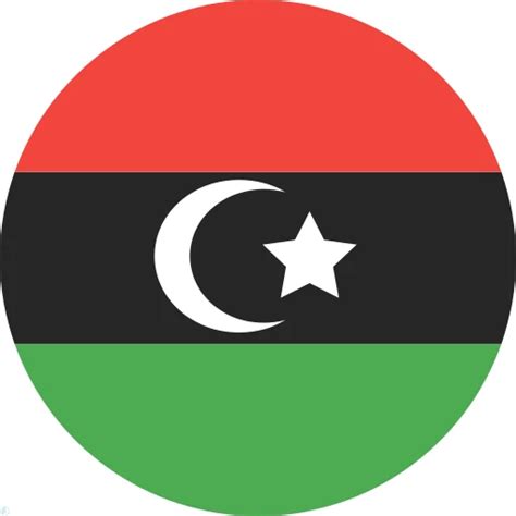 دانلود آیکون پرچم لیبی دایره ای با فرمت Png