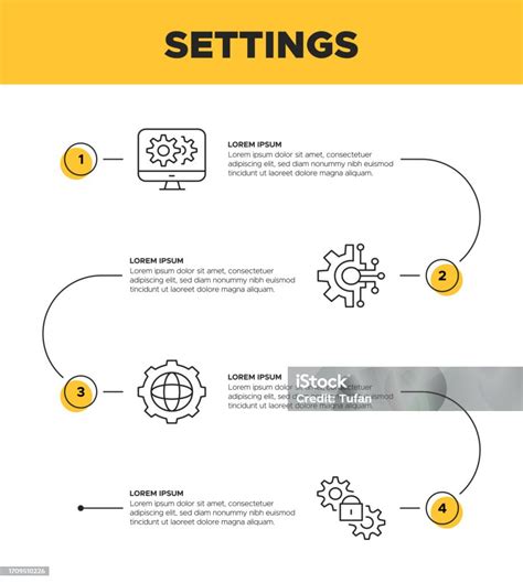 Settings Infographic Template Configuration And Options Icons Stock Illustration Download