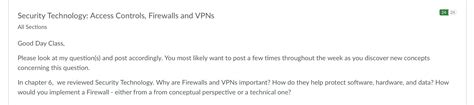 solved security technology access controls firewalls and