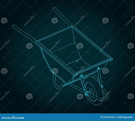 Concrete Trolley Isometric Blueprint Stock Illustration Illustration Of Stylized Build 297343236