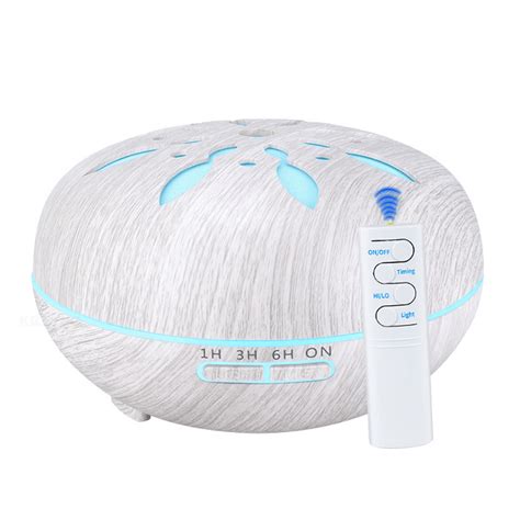 White Wood Led Light Essential Oil Diffuser With Remote 550ml One Stop Retailer