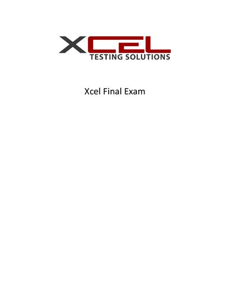 Xcel Final Exam Study Notes Business Docsity