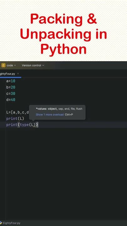 Packing And Unpacking In Python Python Coding Shortvideo