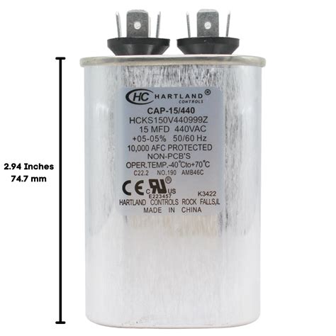 15 Mfd Oval Capacitor The Hvac Genius