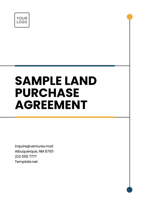 Free Sample Land Purchase Agreement Template To Edit Online