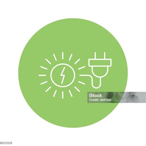 재생 가능한 태양 에너지 벡터 아이콘 일러스트 라인 컬러 Eps 10 햇빛에서 전기로 변환 전력 환경 인식 기호 환경의 날 개념 웹 앱 개발자를 위해 흰색으로 격리 개념에