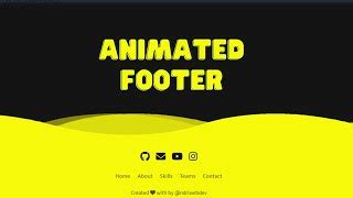 How To Make Animated Website Footer Design Using Html And Css Step By