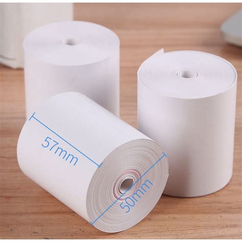 ส่งฟรี กระดาษใบเสร็จ ขนาด57x50mm 80 80mm Thermal Paper ม้วนกระดาษความร้อน กระดาษพิมพ์ใบดสร็จ