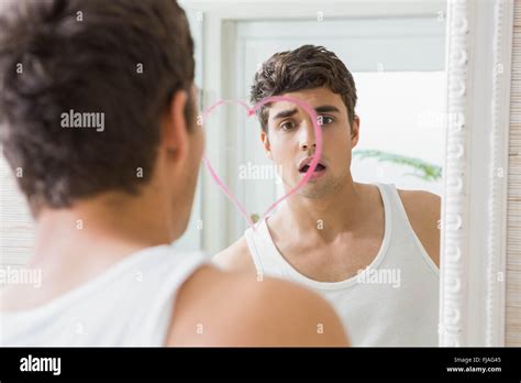 Man Reflection In Mirror Stock Photo Alamy