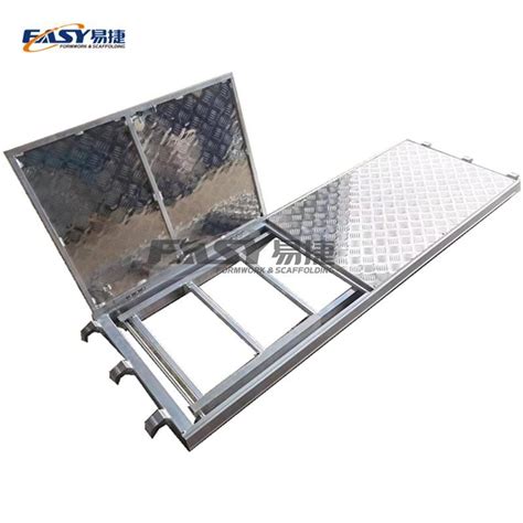 Easy Construction Building Material Aluminum Access Hatch Deck Plank With Ladder For Scaffolding