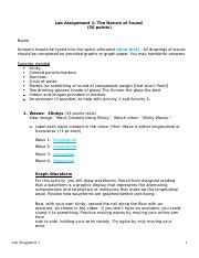Understanding Sound Waves In Lab Assignment 1 Course Hero