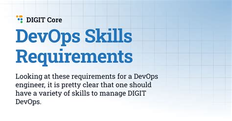 Devops Skills Requirements Digit Core