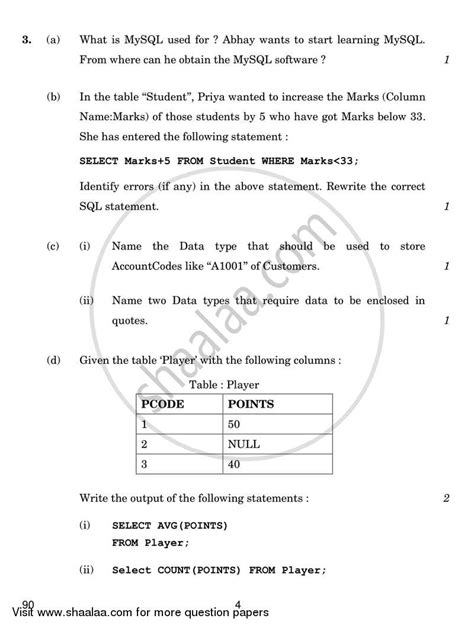 Informatics Practices 2017 2018 Science English Medium Class 12