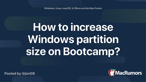 How To Increase Windows Partition Size On Bootcamp Macrumors Forums