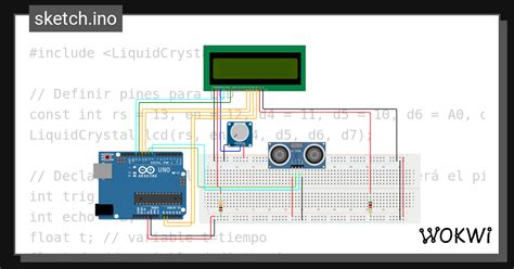 Sensor Ultrasónico Hc Sr04 Y Lcd Wokwi Esp32 Stm32 Arduino Simulator