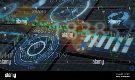 Displaying Large Concentric Chart Over Futuristic Interface With