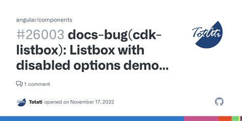 Docs Bugcdk Listbox Listbox With Disabled Options Demo Accessibility · Issue 26003 · Angular