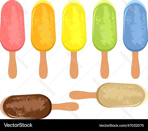 Colorful Icecream Popsicles Royalty Free Vector Image
