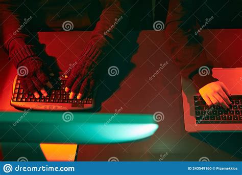 Anonymous People Using Computer And Programming To Break Code Cyber Security Threat Internet