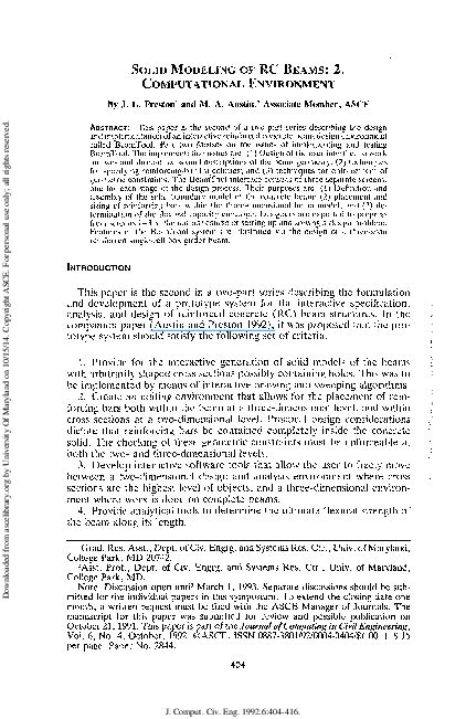 Pdf Solid Modeling Of Rc Beams 2 Computational Environment