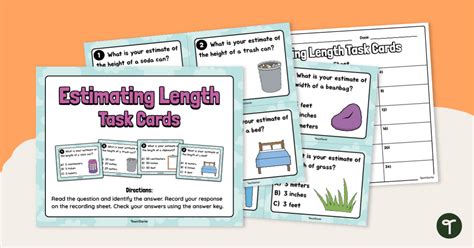 estimating length task cards teach starter