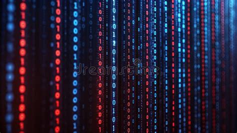 Binary Code Stream Depicting Cybercrime In Progress With Corruption And