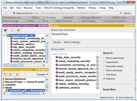 a visualization of a semantic query answering results using the dl