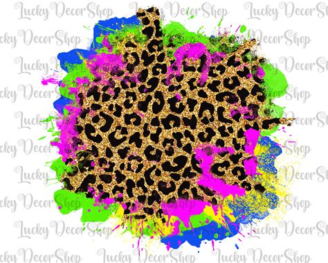 Splatter Background Leopard Splatter Png Sublimation Etsy