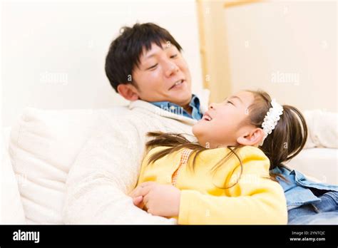 Father Daughter Sleeping On Sofa Hi Res Stock Photography And Images Alamy