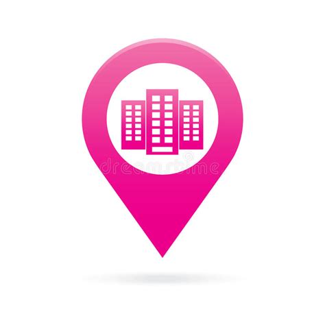 Building Map Pointer Icon Marker Gps Location Flag Symbol Stock Vector