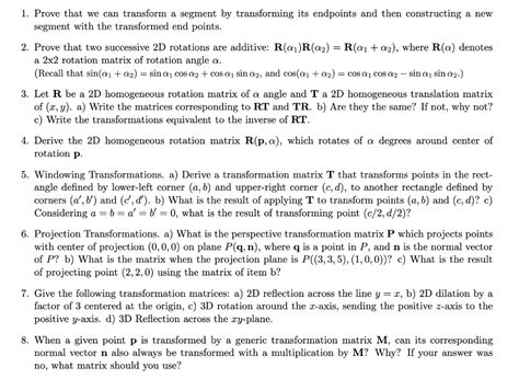 1 Prove That We Can Transform A Segment By