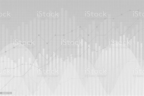 금융 데이터 그래프 차트 벡터 일러스트 레이 션입니다 트렌드 라인 열 시장 경제 정보 배경 차트 분석 경제 개념입니다 회색