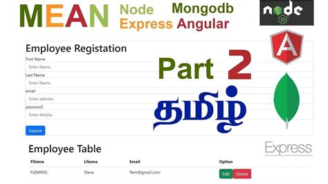 Nodejs Angular With Mongodb Mean Crud App Part 2 In Tamil Youtube