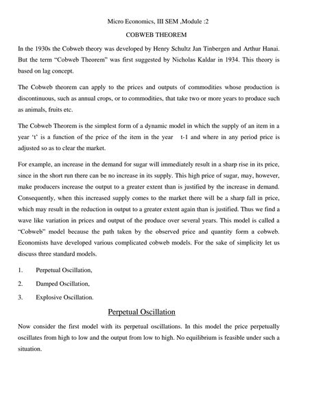Solution Cobweb Theorem With Image Pdf Studypool