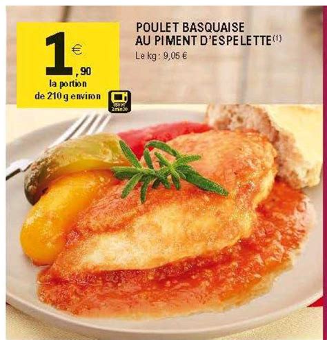 Promo Poulet Basquaise Au Piment Despelette Chez E Leclerc Icatalogue Fr