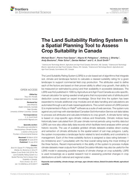 Pdf The Land Suitability Rating System Is A Spatial Planning Tool To