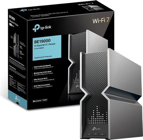 TP Link BE19000 Tri Band Wi Fi 7 Router Multi Link Operation LED Screen 4K QAM Dual 10G
